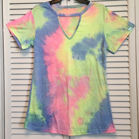 SHEIN | Tops | Nwot Rainbow Tye Dyed Long Tshirt M | Poshmark